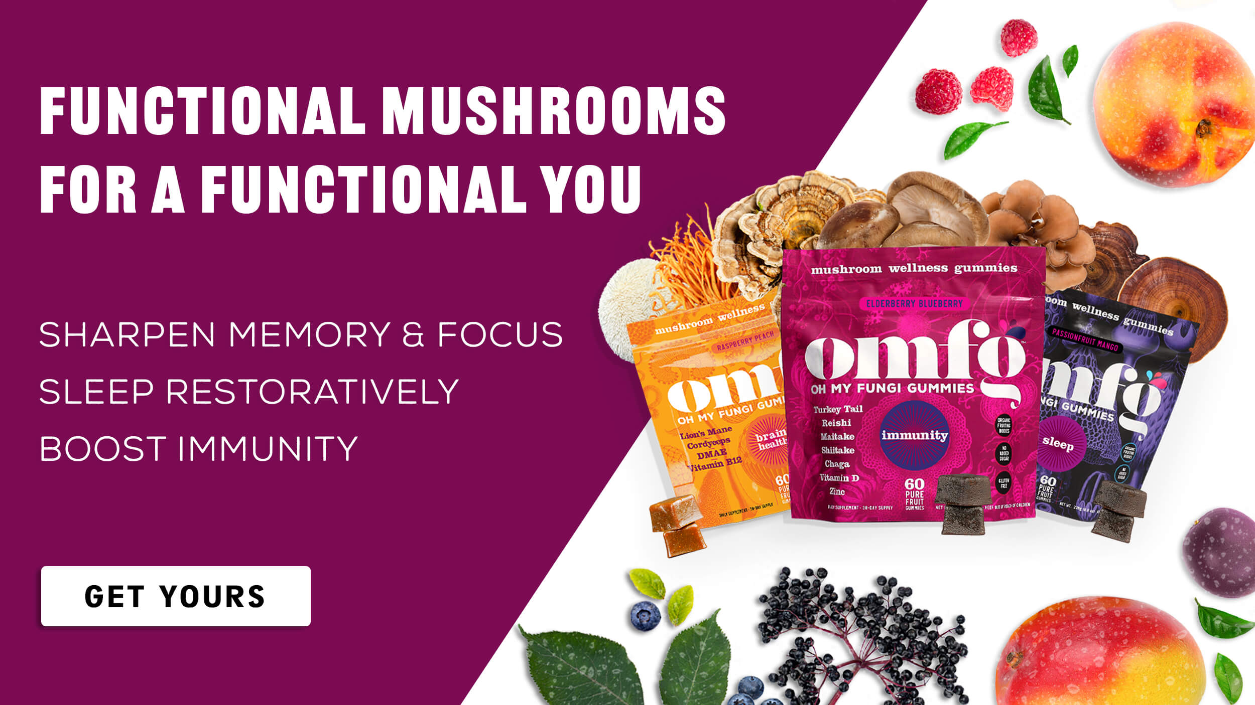 Oh My Fungi Gummies | Functional Mushrooms, Vitamins, & Nootropics ...